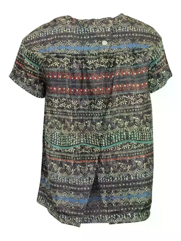 Sea Abstract-print Short-sleeve Top