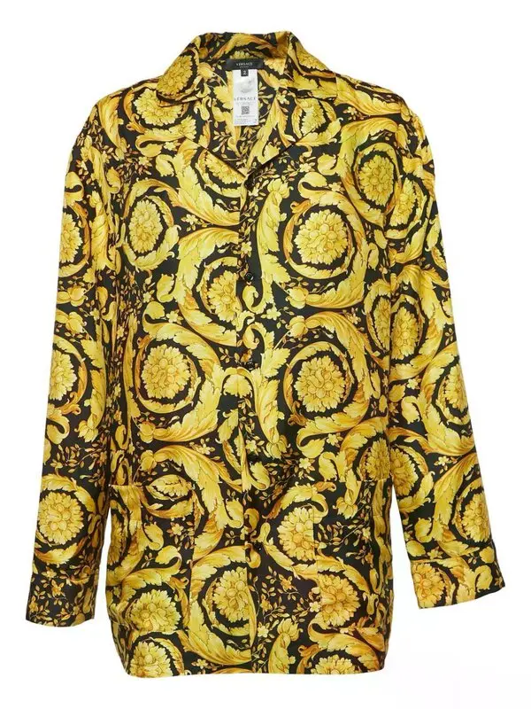 Versace Barocco Print Silk Shirt