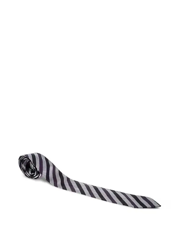 Prada Diagonal Striped Silk Neck Tie - Purple