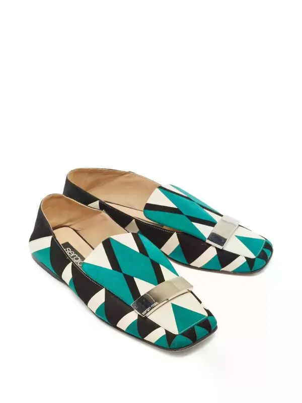 SERGIO ROSSI Geometric-pattern Ballet Flats