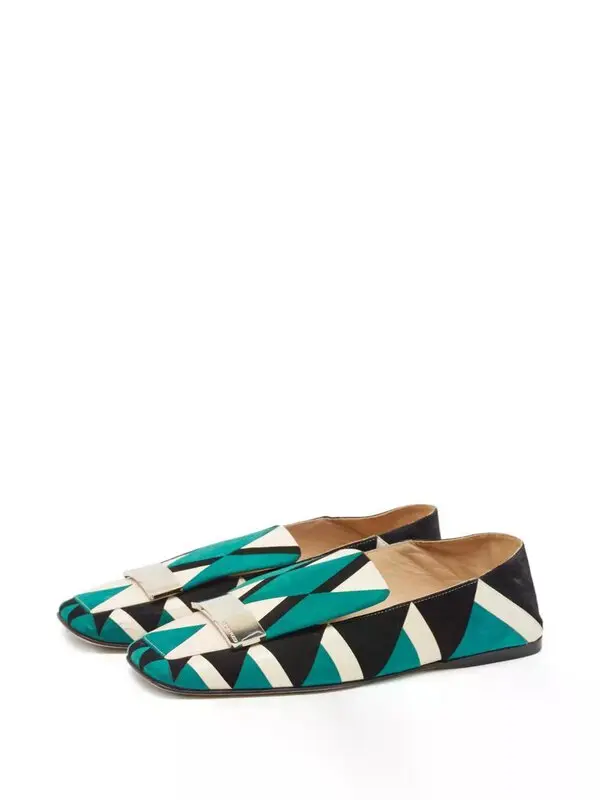 SERGIO ROSSI Geometric-pattern Ballet Flats