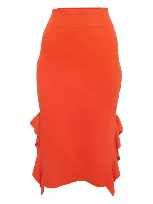 Opening Ceremony Pencil Midi Skirt With Ruffle Detail
