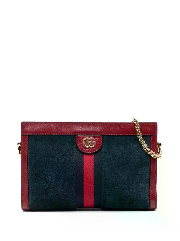 Gucci Small Suede Ophidia Chain Crossbody Bag - Blue