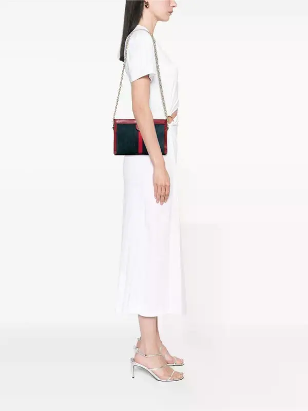 Gucci Small Suede Ophidia Chain Crossbody Bag - Blue
