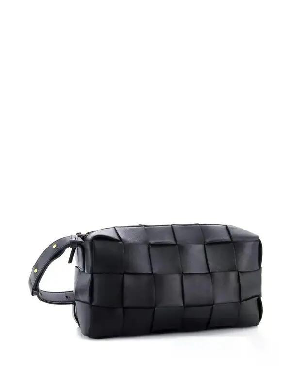 Bottega Veneta Cassette Maxi Intrecciato Leather Shoulder Bag - Black
