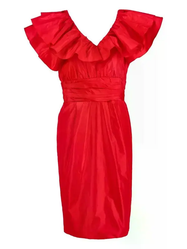 Azzaro Silk Ruffled Midi Dress
