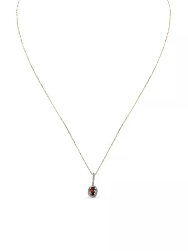 LB EXCLUSIVE 14kt White Garnet Pendant Necklace - Gold
