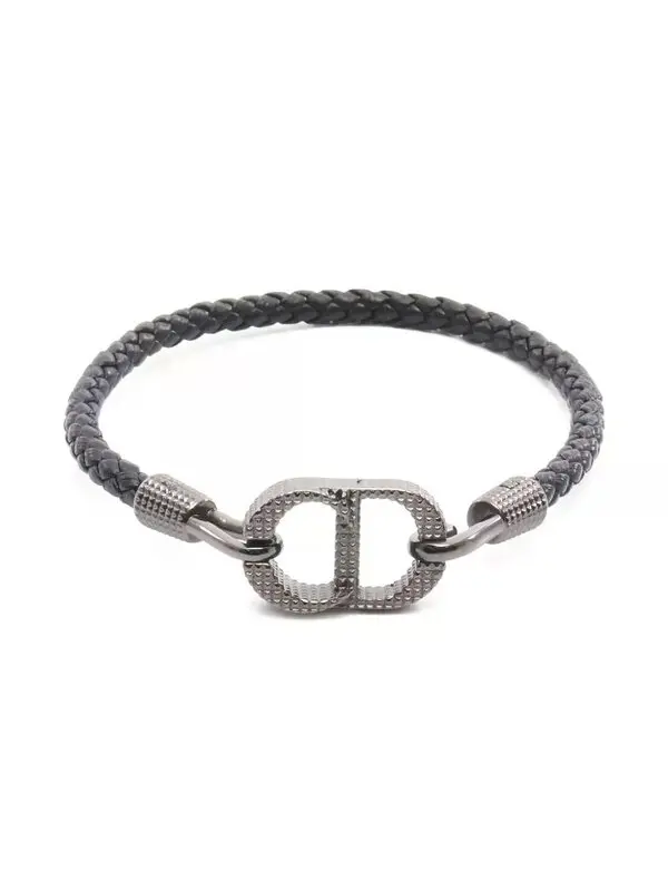 Dior Cd Icon Leather Bracelet - Black