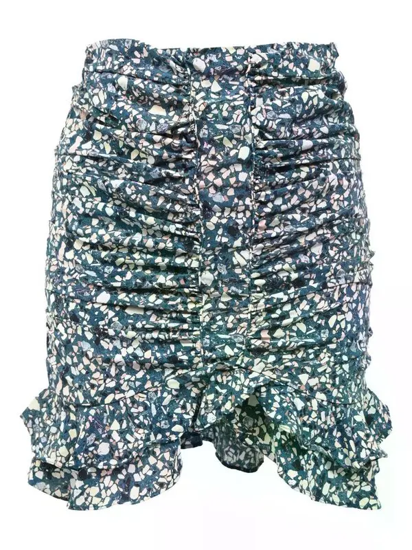 ISABEL MARANT VINTAGE Floral Print Ruched Skirt