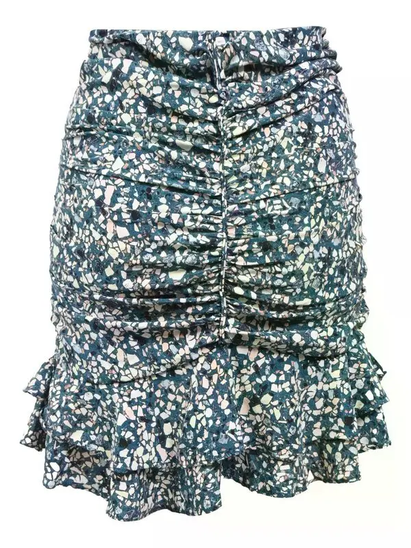 ISABEL MARANT VINTAGE Floral Print Ruched Skirt