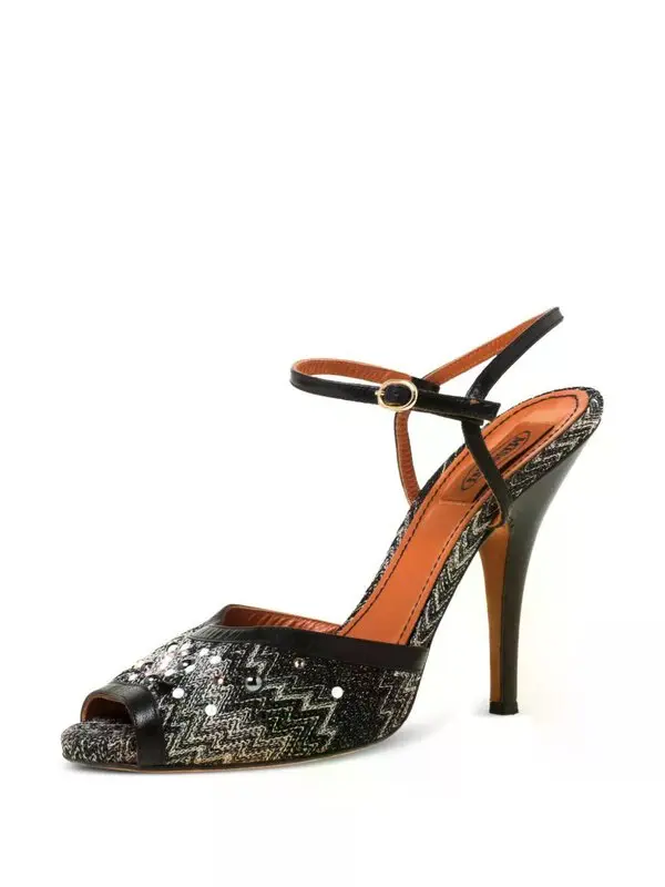 Missoni 125mm Embellished Zigzag Pattern Sandals