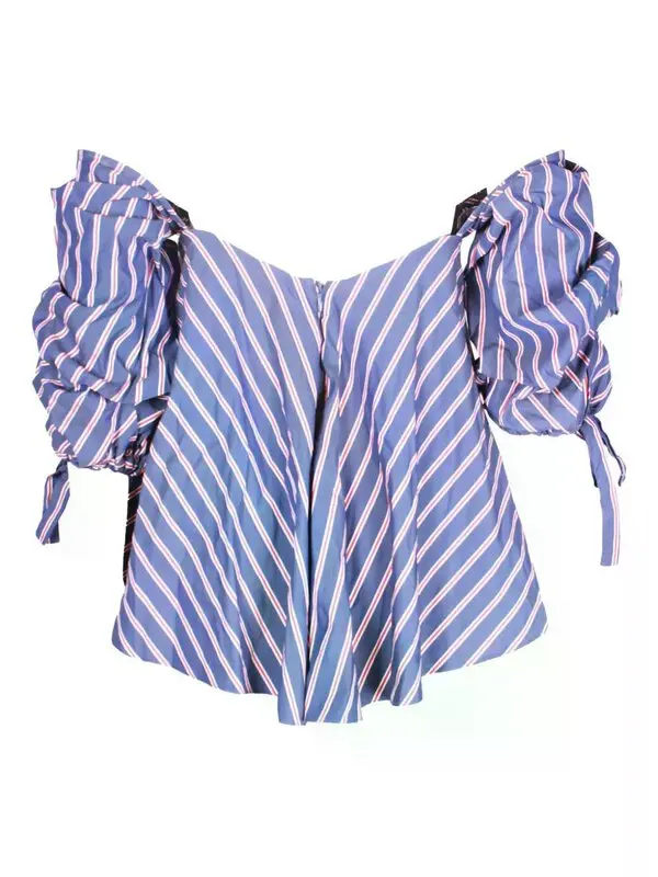 Caroline Constas Striped Off-shoulder Top