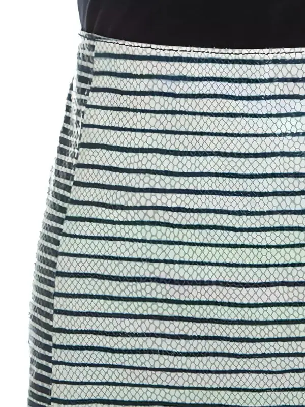 Tory Burch Leather Striped A-line Skirt