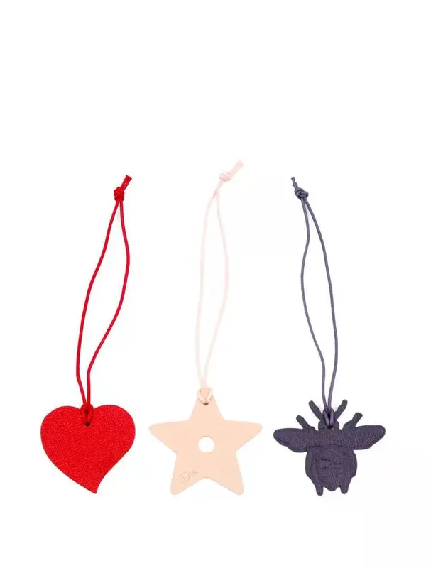 Dior 2000s Leather Charms Set Of Three - Red