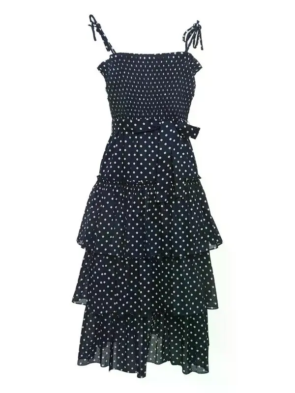 Tory Burch Tiered Polka-dot Midi Dress