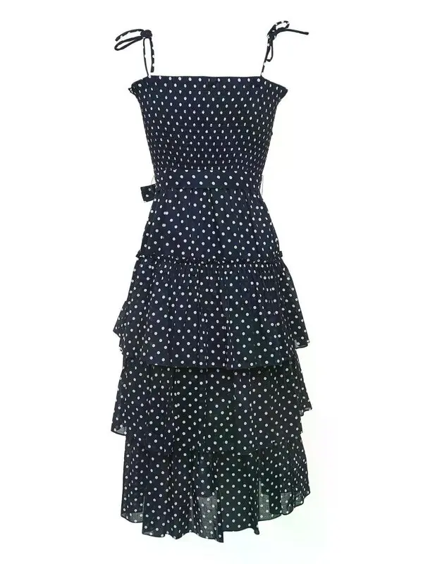 Tory Burch Tiered Polka-dot Midi Dress