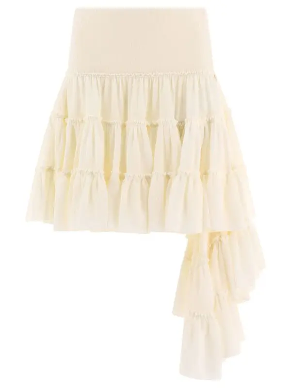 Loewe Ruffled Mini Skirt - White