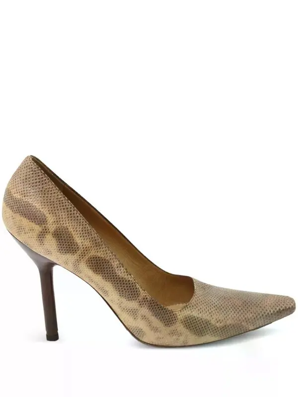 Gucci 80mm Snakeskin Pointed Pumps