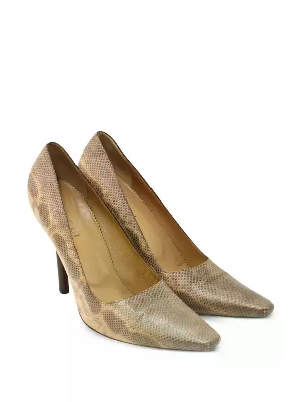 Gucci 80mm Snakeskin Pointed Pumps