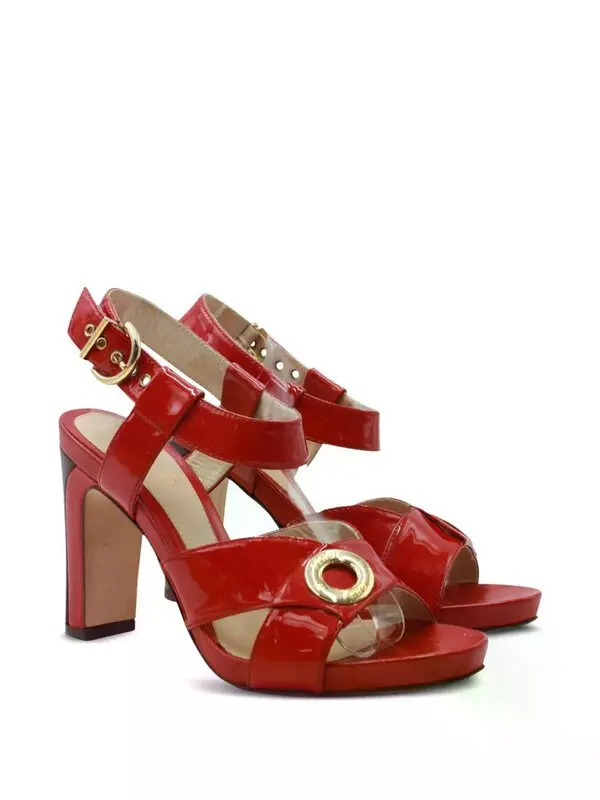 Fendi Patent Leather Ankle-strap Sandals