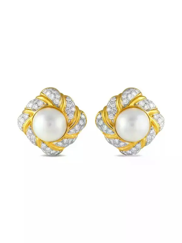 LB EXCLUSIVE 18k Yellow Diamond And Pearl Clip-on Earrings - Gold