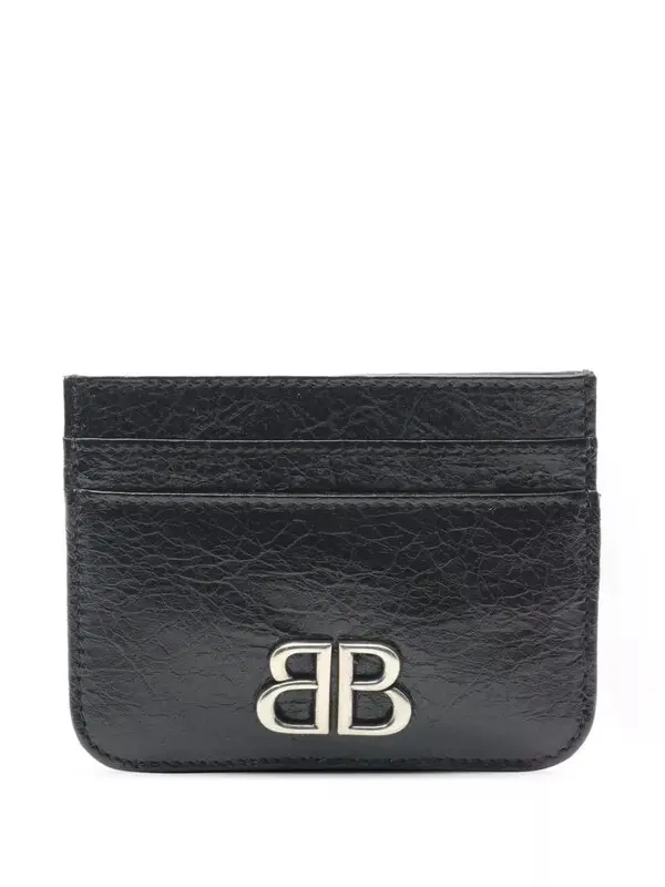 Balenciaga 2010-2025 Leather Monaco Card Holder - Black
