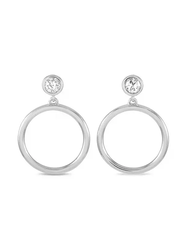 LB EXCLUSIVE 14k White Gold Diamond Drop Earrings - Silver