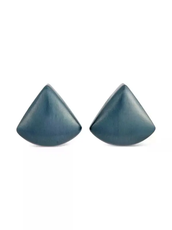 SWATCH 14k White Gold Triangle Stud Earrings - Blue