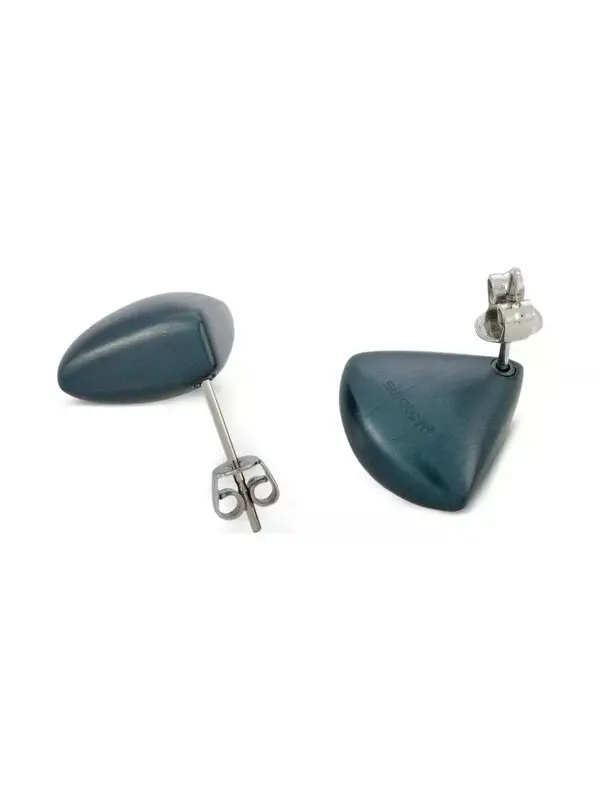 SWATCH 14k White Gold Triangle Stud Earrings