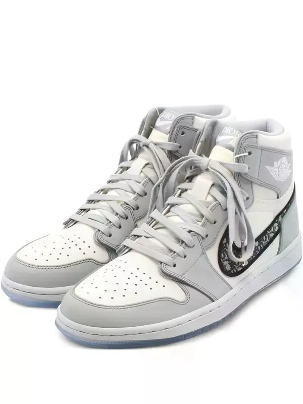 Dior X Air Jordan 1 Lace-up Leather Sneakers