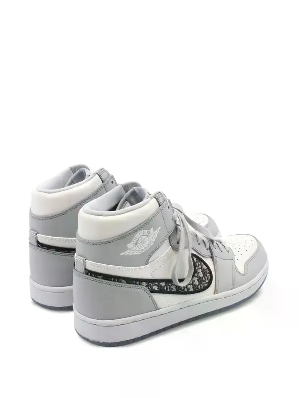 Dior X Air Jordan 1 Lace-up Leather Sneakers