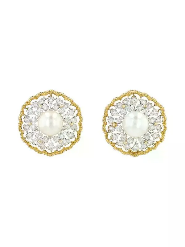 Buccellati 2010s Diamond And Pearl Earrings - Gold