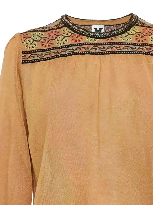 Missoni Embroidered Cotton Top - Brown