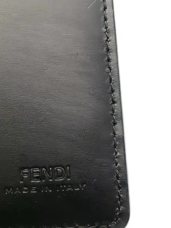 Fendi 2020s Shadow Embossed Leather Card Case