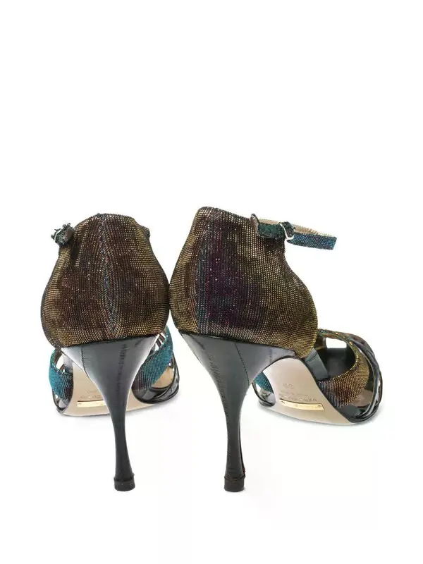 Dolce & Gabbana 100mm Lamé Leather Sandals