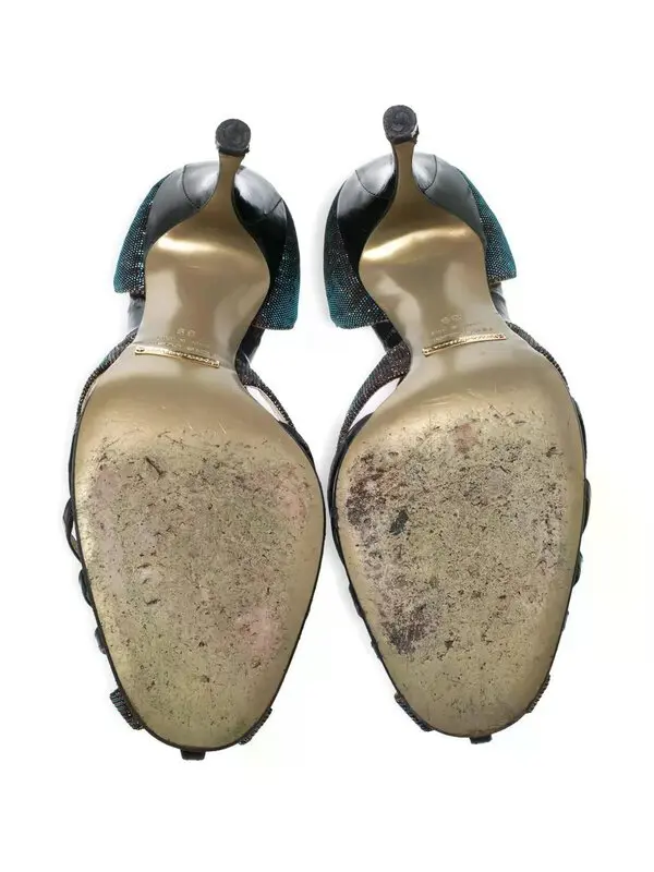 Dolce & Gabbana 100mm Lamé Leather Sandals