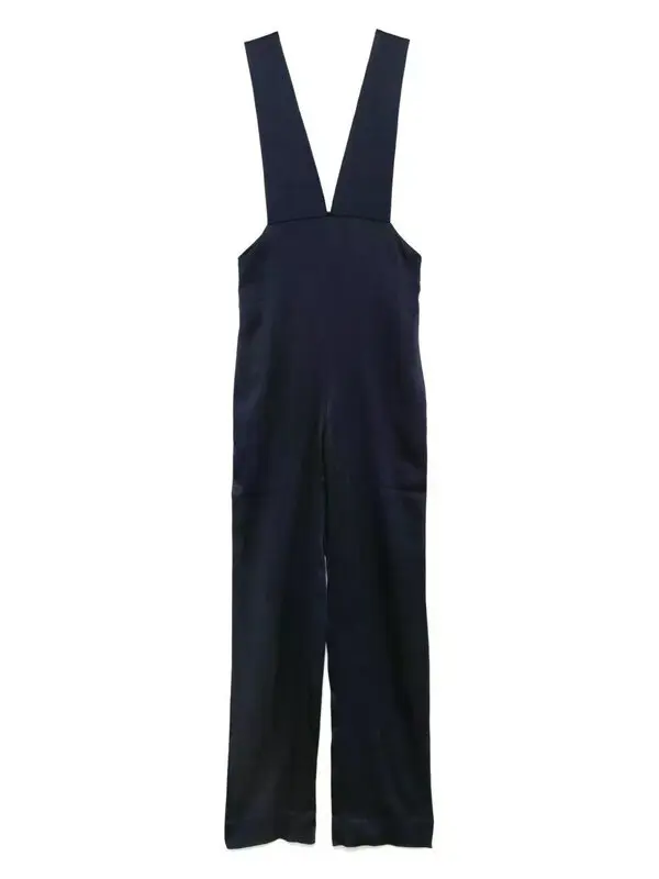 JIL SANDER 2010s Satined Dungaree - Blue