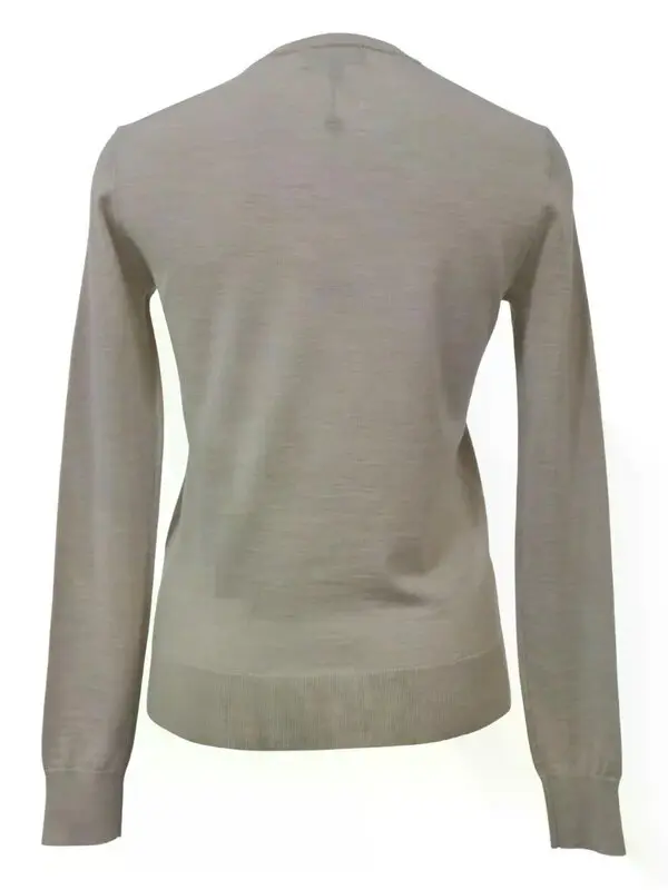 Theory Crew-neck Ribbed-trim Sweater - Neutrals