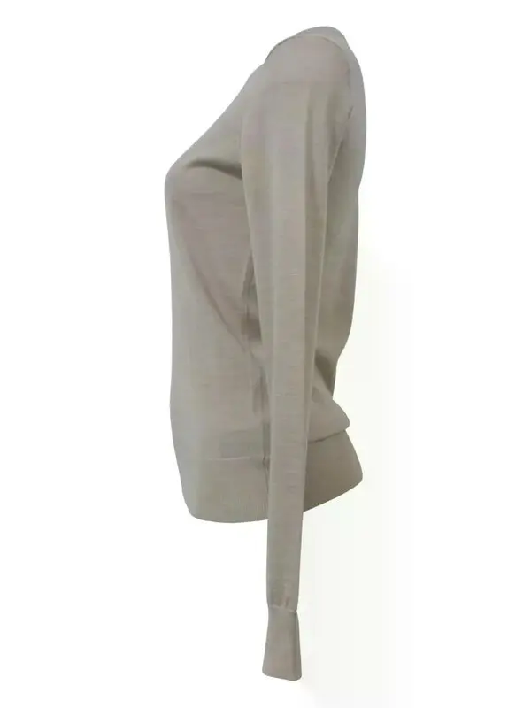 Theory Crew-neck Ribbed-trim Sweater - Neutrals