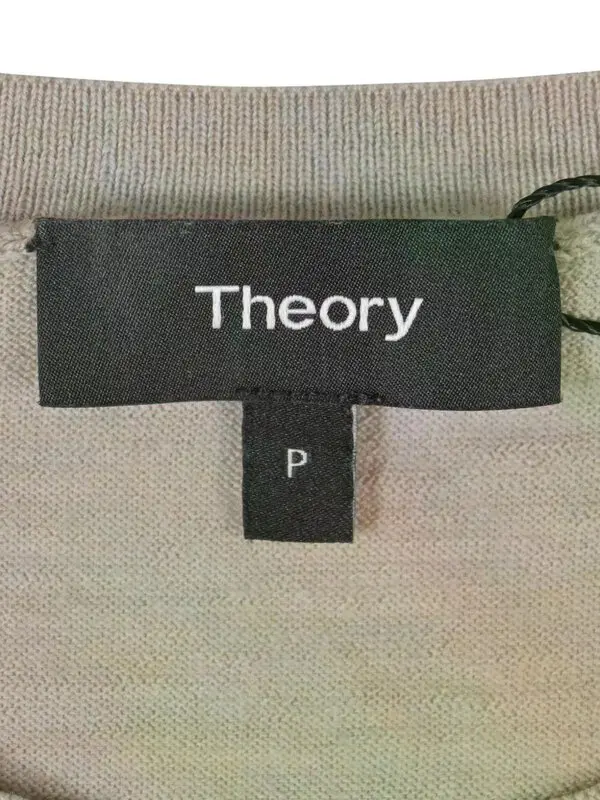 Theory Crew-neck Ribbed-trim Sweater - Neutrals
