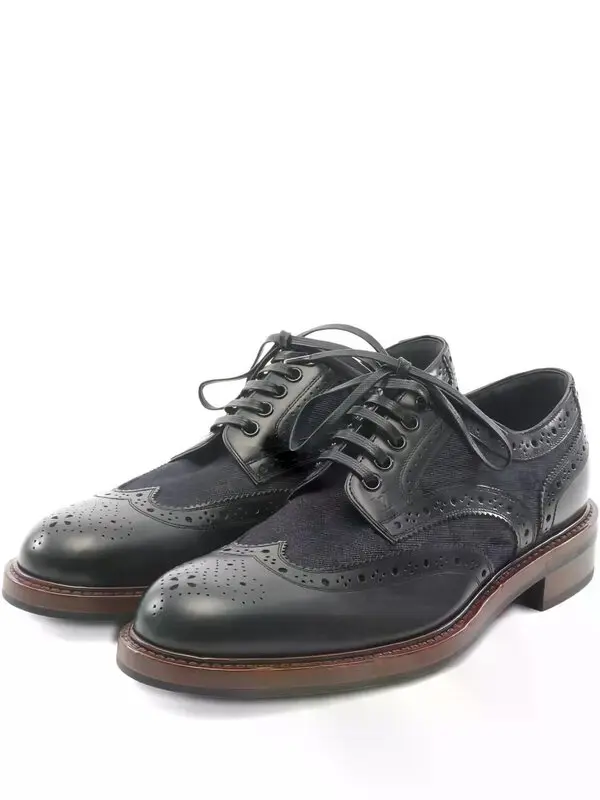 LOUIS VUITTON Leather Wingtip Derby Shoes