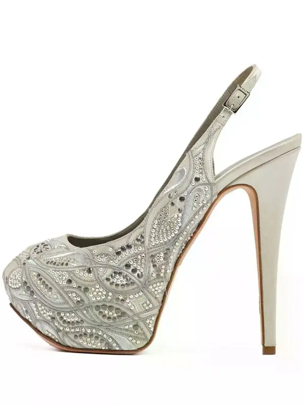 GINA 150mm Embellished Peep-toe Pumps