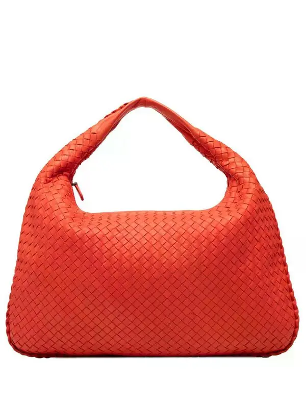 Bottega Veneta 2012-2025 Medium Nappa Intrecciato Veneta Hobo Bag - Orange