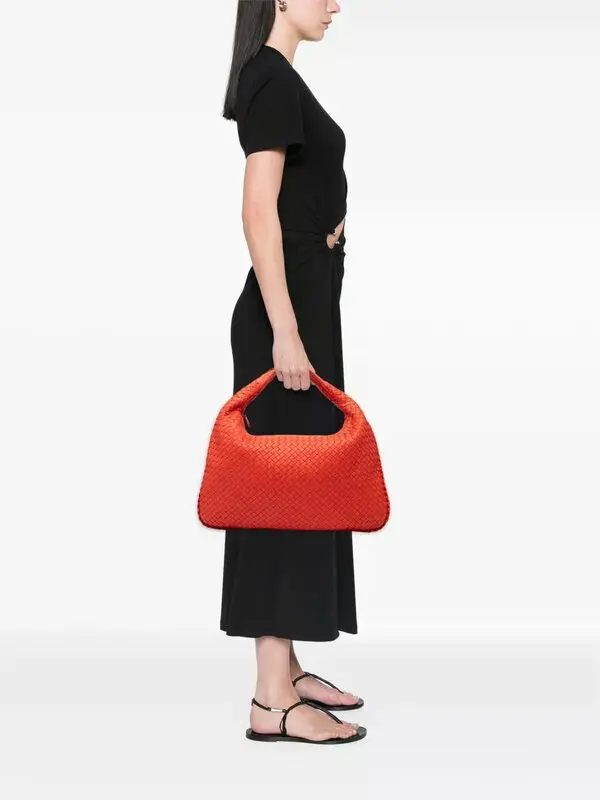 Bottega Veneta 2012-2025 Medium Nappa Intrecciato Veneta Hobo Bag - Orange