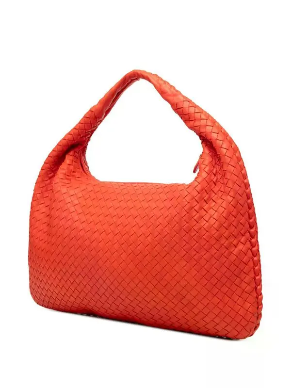 Bottega Veneta 2012-2025 Medium Nappa Intrecciato Veneta Hobo Bag - Orange