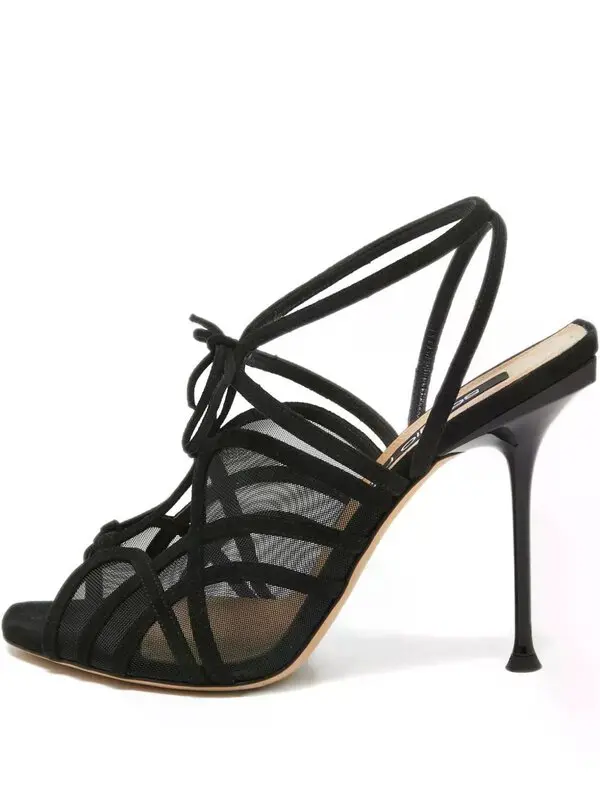 SERGIO ROSSI Mesh-lace Stiletto Sandals