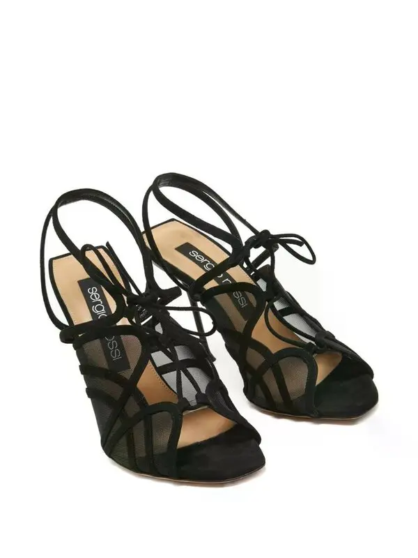 SERGIO ROSSI Mesh-lace Stiletto Sandals