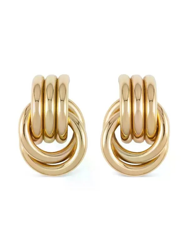 Givenchy 1980s Tubular Knot Earrings - Gold