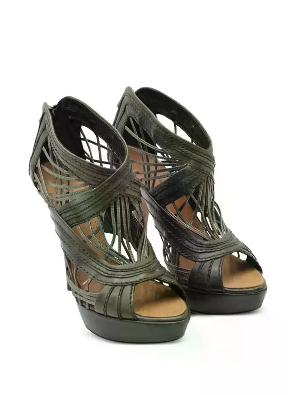 Alaïa Cut-out Woven Caged Sandals