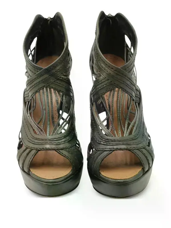 Alaïa Cut-out Woven Caged Sandals